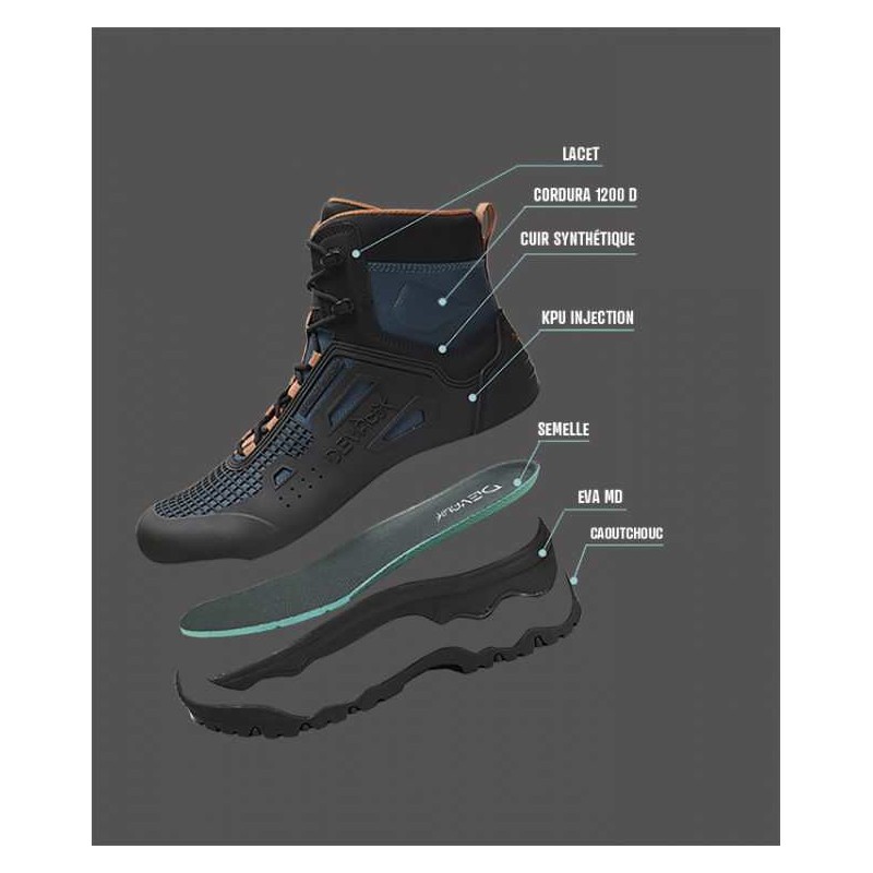 Chaussures de wading Rando Fly lacets Devaux